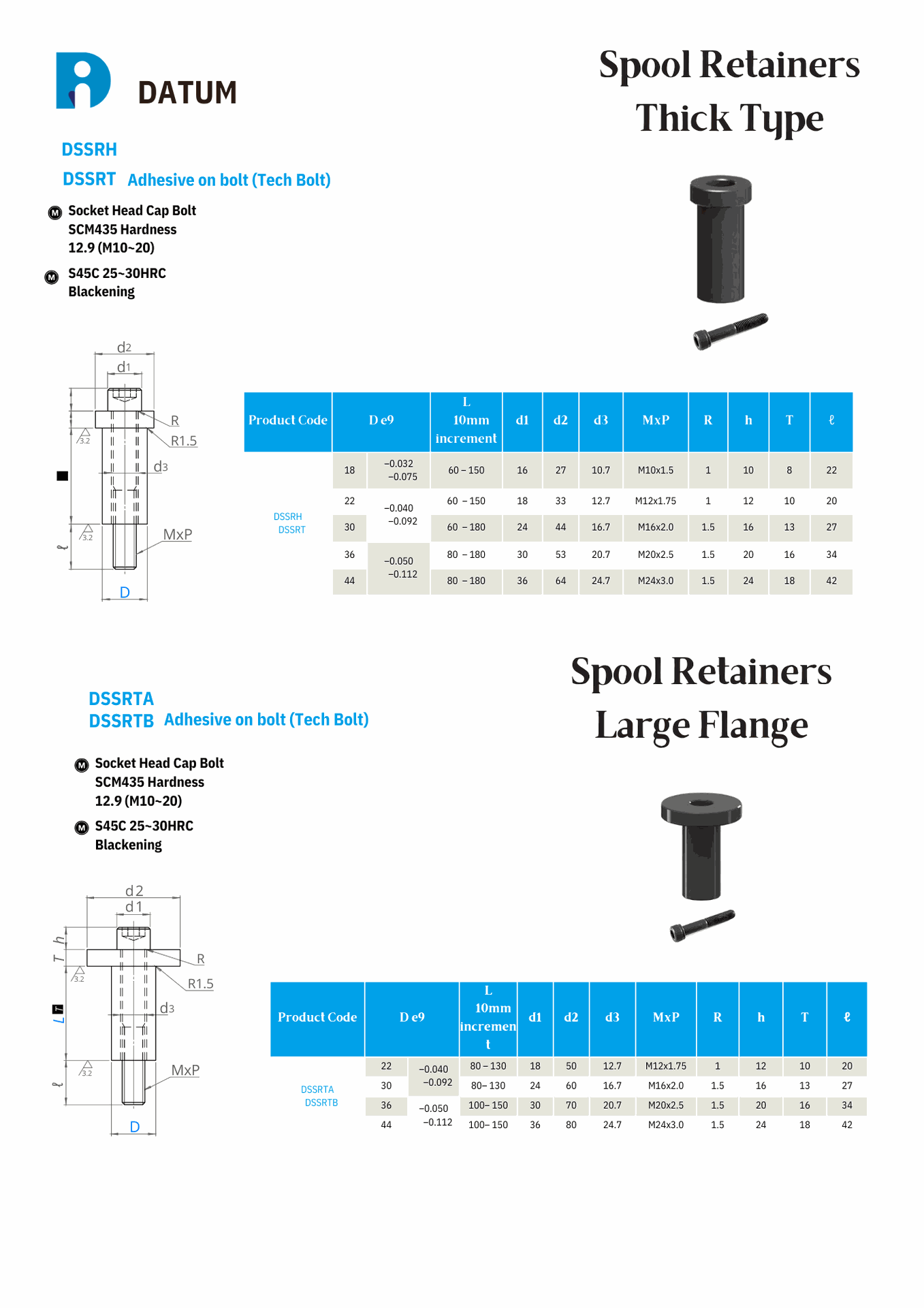 Spool Retainers Large Flange